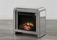 China MIREO Mirrored Fireplace Cabinet with Crystal Diamond Inlay and Remote Controller Electronic Fireplace Mantel for sale
