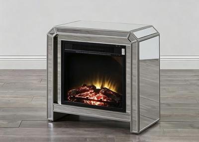 China MIREO Mirrored Fireplace Cabinet with Crystal Diamond Inlay and Remote Controller Electronic Fireplace Mantel for sale
