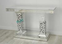 China Silver Mirror Finish MDF Material Console Table 118x33.5x79cm Entryway Table for sale
