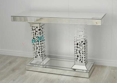 China Silver Mirror Finish MDF Material Console Table 118x33.5x79cm Entryway Table for sale