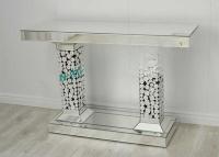 China Silver Mirror Finish MDF Material Console Table 118x33.5x79cm Entryway Table for sale