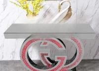 China JSF496-L LED Diamond Console Table with Silver Mirror Finish and 120X35X78CM Dimensions for sale