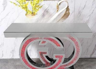 China JSF496-L LED Diamond Console Table with Silver Mirror Finish and 120X35X78CM Dimensions for sale