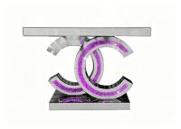 China JSF627 LED Diamond Console Table with Silver Mirror Finish and 120X35X78CM Dimensions for sale