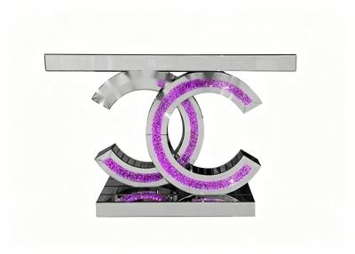 China JSF627 LED Diamond Console Table with Silver Mirror Finish and 120X35X78CM Dimensions for sale
