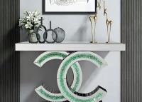 China JSF627 LED Diamond Console Table with Silver Mirror Finish and 120X35X78CM Dimensions for sale