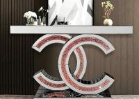 China JSF627 LED Diamond Console Table with Silver Mirror Finish and 120X35X78CM Dimensions for sale