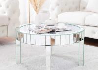 China Modern Round Mirrored Coffee Table with Crystal Inlay for Living Room Decor for sale