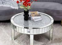 China Modern Round Mirrored Coffee Table with Crystal Inlay for Living Room Decor for sale