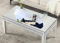 China Mirrored Finish Coffee Table with Crushed Diamond Design and LED Lasagna Lights for Living Room for sale