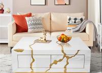 China Modern Super White Marble Texture Coffee Table 101.5 x 61 x 50.8 cm Contemporary Design for sale