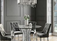 China Round Mirrored Coffee Table with Crushed Diamond Effect and Glass Top for sale
