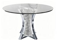 China Round Mirrored Coffee Table with Crushed Diamond Effect and Glass Top for sale