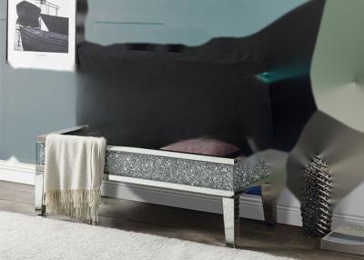 China THS03 Bench with 112X45X48CM Size Silver Mirror and MDF Material Footstool for sale