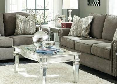 China Mirrored Beveled Glass Coffee Table with Unique Curved Shaping and 120X66X47CM Dimensions for sale