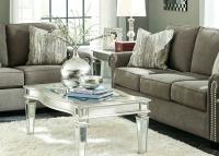 China Mirrored Beveled Glass Coffee Table with Unique Curved Shaping and 120X66X47CM Dimensions for sale