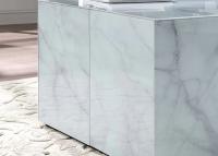 China White Marble Glass Coffee Table with Gold Mirror and 119.4X70X44.5CM Dimensions for Living Room for sale
