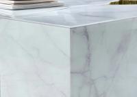 China White Marble Glass Coffee Table with Gold Mirror and 119.4X70X44.5CM Dimensions for Living Room for sale