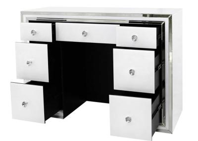 China White Mirrored 7 Drawer Dressing Table with 120X44X85CM Dimensions for sale