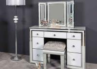 China White Mirrored 7 Drawer Dressing Table with 120X44X85CM Dimensions for sale
