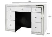 China White Mirrored 7 Drawer Dressing Table with 120X44X85CM Dimensions for sale