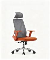 China Orange Ergonomic Mesh Office Chair with Headrest-Task Chairs for sale