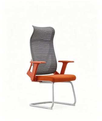 China Orange Mesh Visitor Chair with Sled Base-Guest Chairs for sale