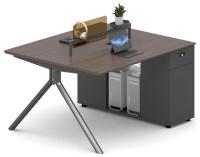 China Computer Desk with Privacy Screen and Side Cabinet-Desks for sale