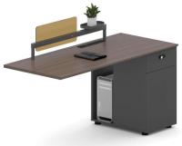 China Computer Desk with Side Cabinet and Monitor Shelf-Desks for sale