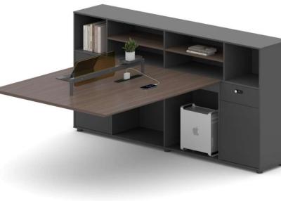 China Executive Desk with Wide Work Surface and Back Bookcase-Private Office for sale