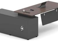 China Executive L-Shaped Office Desk with Side Cabinet-Private Office for sale