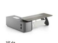 China FABLE Gray Luxury Modern Executive Desks Small Private Office Under-Desk Storage Power Outlets for sale