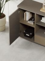 China FEIYUE Onyx Modern L Shaped Executive Desk Private Serviced Office Dual-Tone Finish Anti-Scratch Edge for sale