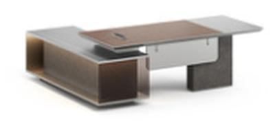 China LIMITLESS Cement Executive Style Desk L Shaped Private Serviced Office Executive Grade Wire Grommets for sale