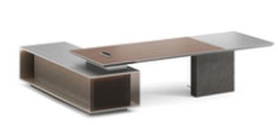 China LIMITLESS Olive Modern Executive Desk Private Workspace Dual-Tone Finish Anti-Scratch Edge for sale