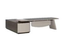 China QIHANG Emerald Executive Desk For Home Office Private Office Workspace Walnut Top Side Cabinet for sale