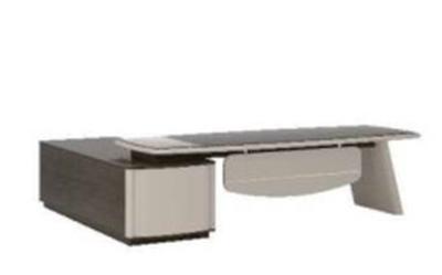 China QIHANG Emerald Executive Desk For Home Office Private Office Workspace Walnut Top Side Cabinet for sale