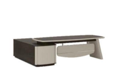 China QIHANG Teal Modern Executive Office Desk Private Serviced Office Cable Management Lockable Drawers for sale