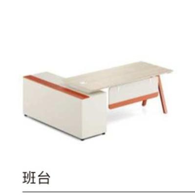 China SANQIN Rust Executive Office Table Private Office Rooms Under-Desk Storage Power Outlets for sale