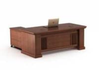 China TAISHAN Natural Oak L Shaped Executive Desk Private Office Rooms Ergonomic Design Back Bookcase for sale