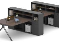 China Double Workstation with Shelves Drawers and Cabinets-Benches for sale