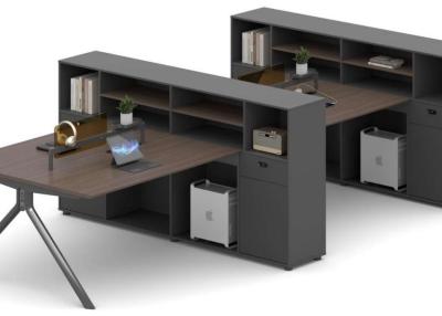 China Double Workstation with Shelves Drawers and Cabinets-Benches for sale