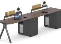 China Double Workstation with Upper Storage Shelves-Benches for sale