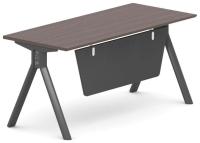 China Minimalist Office Writing Desk with A-Frame Metal Legs-Desks for sale