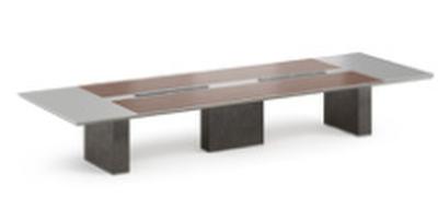 China LIMITLESS Small Office Meeting Table Anti-Scratch Edge Dual-Tone Finish Wide Tabletop for sale