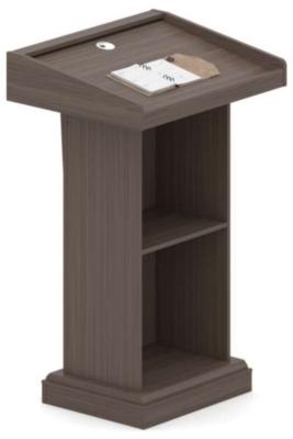 China Lecture Podium with Open Double Shelf Storage-Podiums for sale
