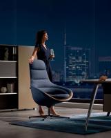 China D3 Whorl Design Swivel Lounge Chair with Segmented Ergonomic Support and Four-Star Aluminum Alloy Base for Office Seating for sale