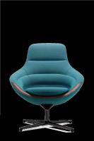 China D3 Whorl Design Swivel Lounge Chair with Segmented Ergonomic Support and Four-Star Aluminum Alloy Base for Office Seating for sale