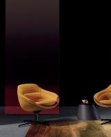 China D3 Whorl Design Swivel Lounge Chair with Segmented Ergonomic Support and Four-Star Aluminum Alloy Base for Office Seating for sale