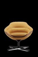 China D3 Whorl Design Swivel Lounge Chair with Segmented Ergonomic Support and Four-Star Aluminum Alloy Base for Office Seating for sale